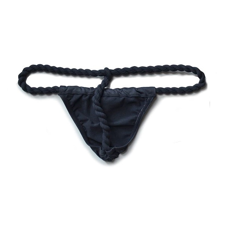 DM Black Fundoshi Mens Thong/ G-string | Down South Undies | Australia